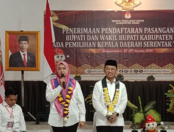 Amir Uskara-Irma Haeruddin Mendaftar ke KPU Gowa, Diusung 4 Parpol ...